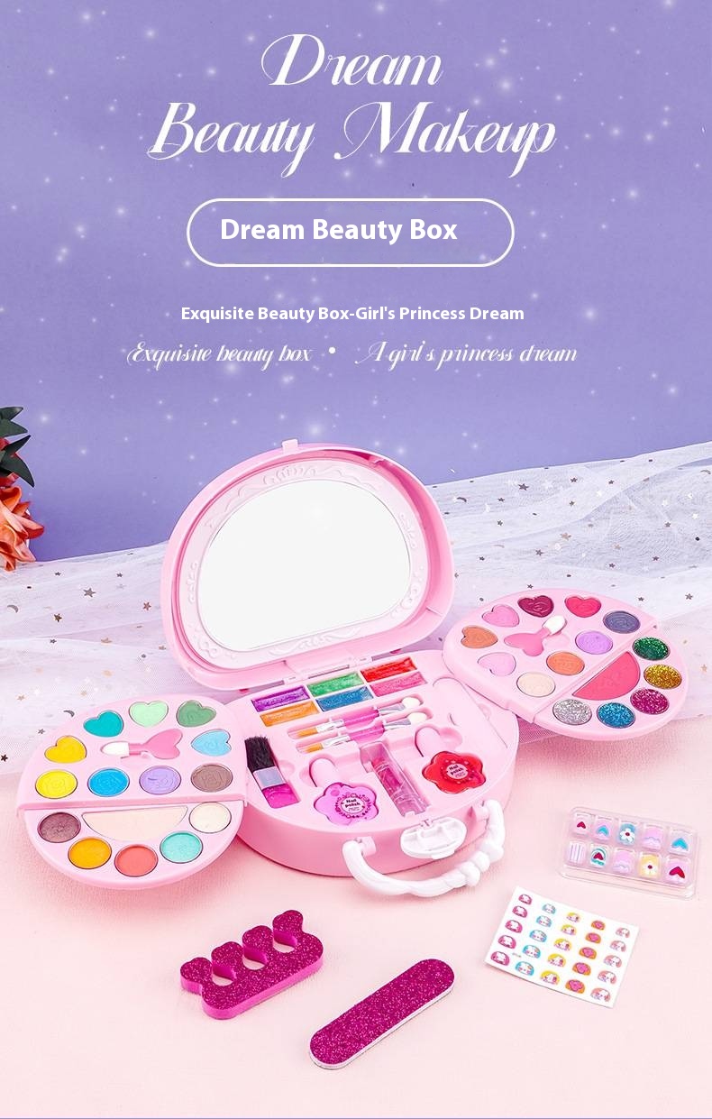 Princess Makeup Set, Pretend Play Cosmetic Case with Handbag, Birthday ...