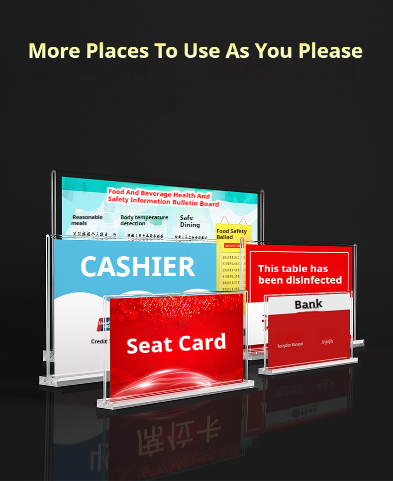 Acrylic Desktop Billboard A4/A6 Pull-Out Strong Magnetic Double-Sided ...