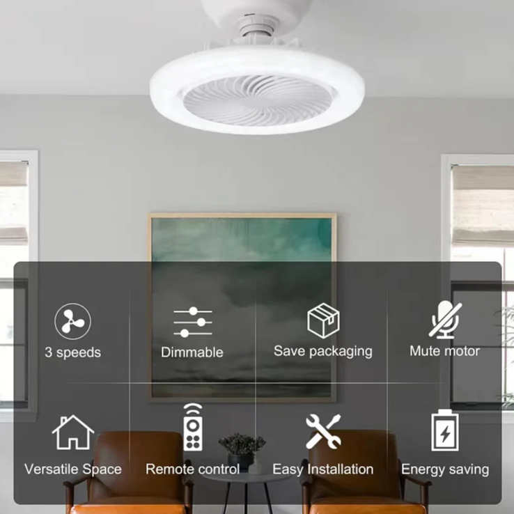 Smart 3-in-1 Ceiling Fan with Remote Control and 3-Speed E27 AC85-265V ...