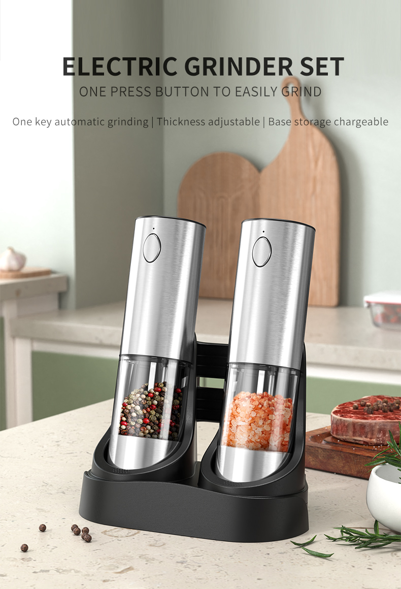Cliton Electric Pepper and Salt Grinder with Base Storage Type-C ...