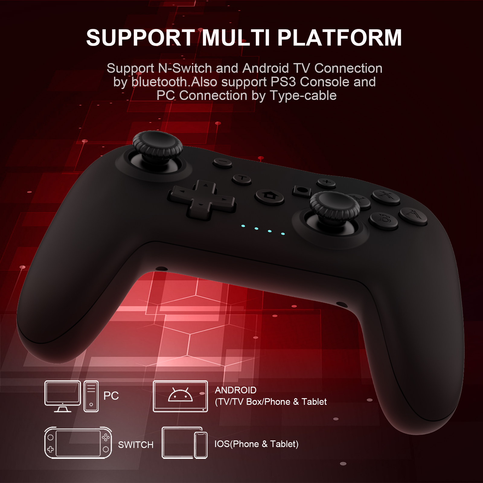 Switch series Bluetooth wireless gaming controller 4 In 1 joystick for Switch/PS3/PC/Android TV ...