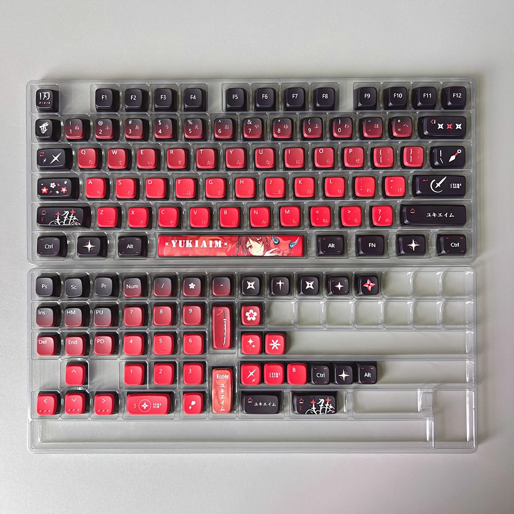Yukiaim keycaps 120 Keys PBT+PC Material MDA Profile DYE-SUB For MX ...