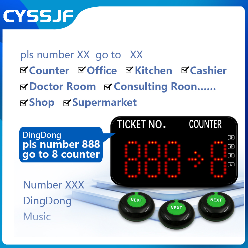 Queue Wireless Calling System for Restaurant Hospital Kitchen Call Pager Long Range Waiting ...