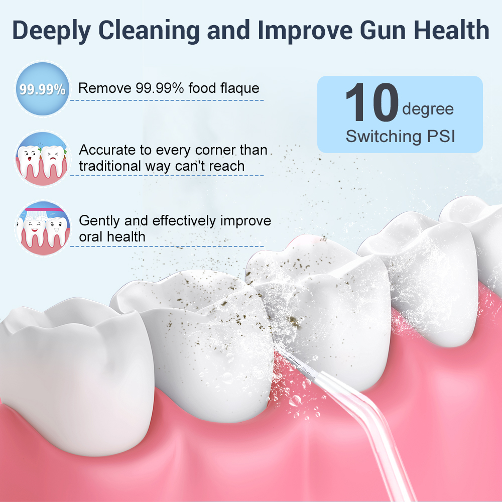 INSMART Desktop Water Floss Teeth Cleaner Rechargeable Oral Irrigator ...