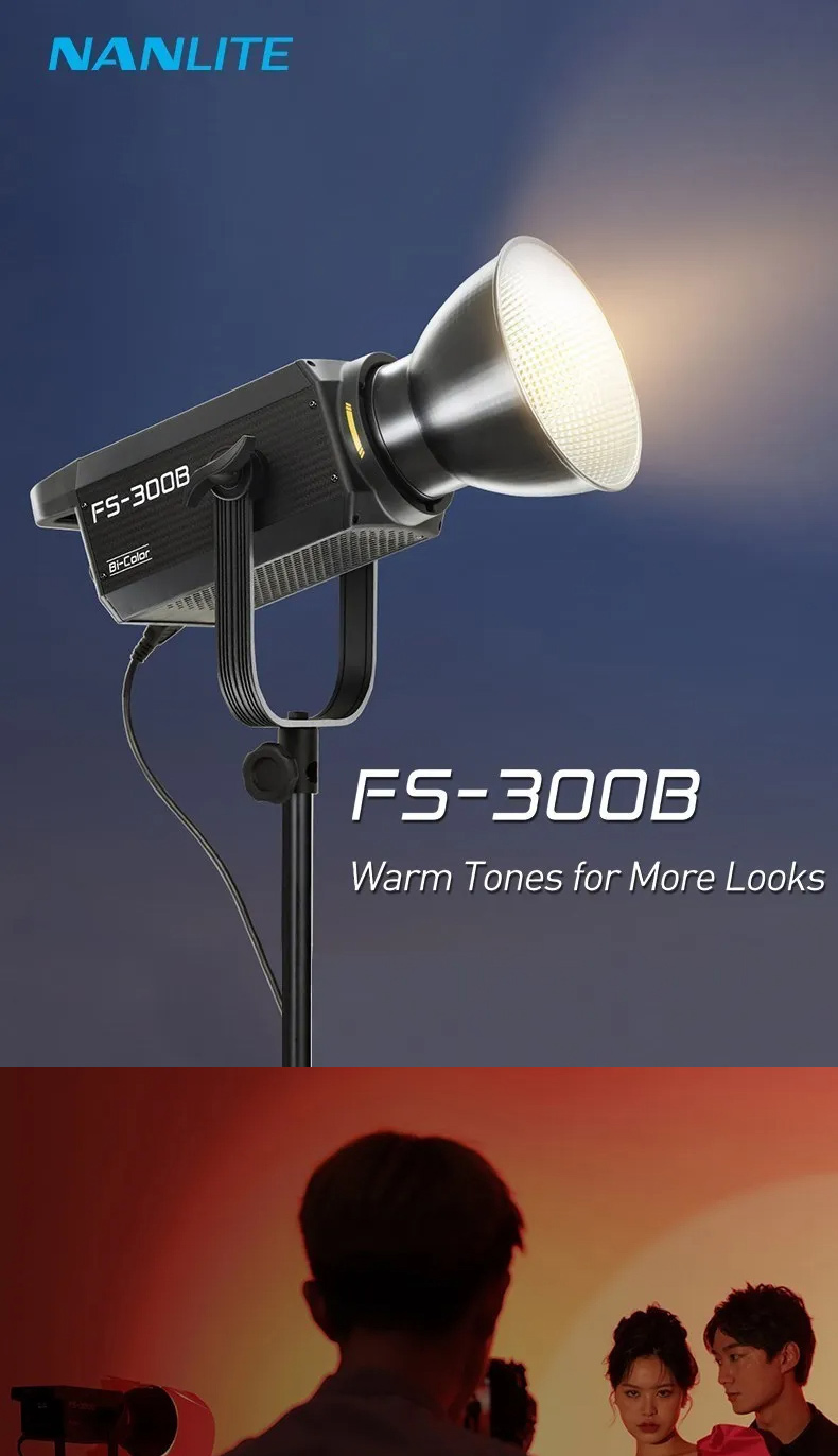 Nanlite FS300B FS-300B LED Bi-Color Monolight Temperature LED Film and ...