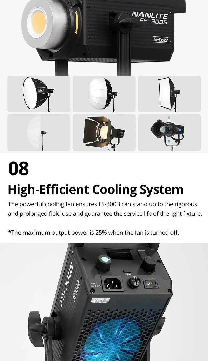 Nanlite FS300B FS-300B LED Bi-Color Monolight Temperature LED Film and ...