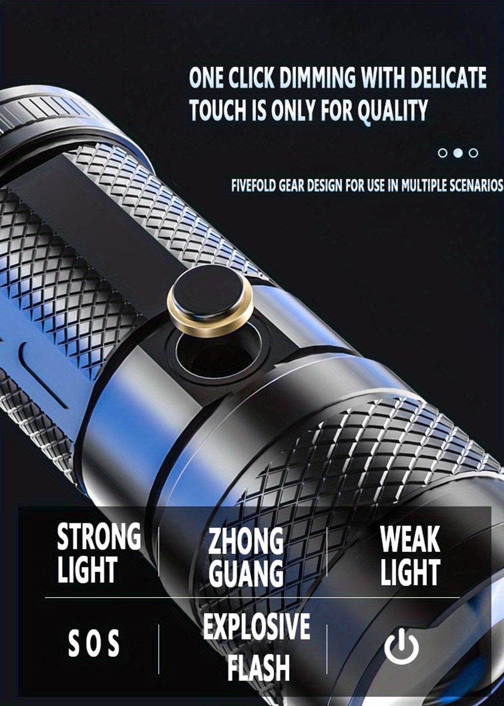 Acciaiie Flashlight Rechargeable Waterproof Super Bright Zoom Outdoor ...