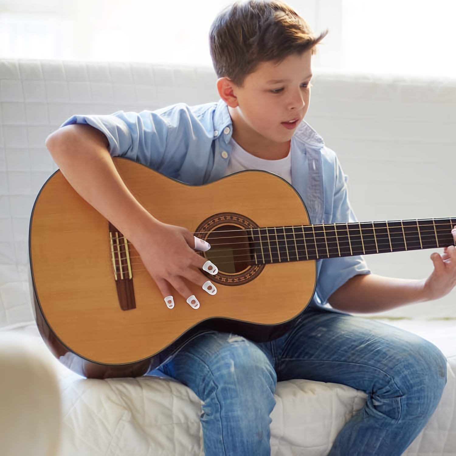 10pcs Guitar Silicone Guitar Fingertip Caps Covers Protector Finger ...