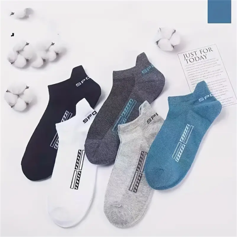 5-Pack Breathable Mesh Sports Socks - Low Cut No-Show with Reinforced ...