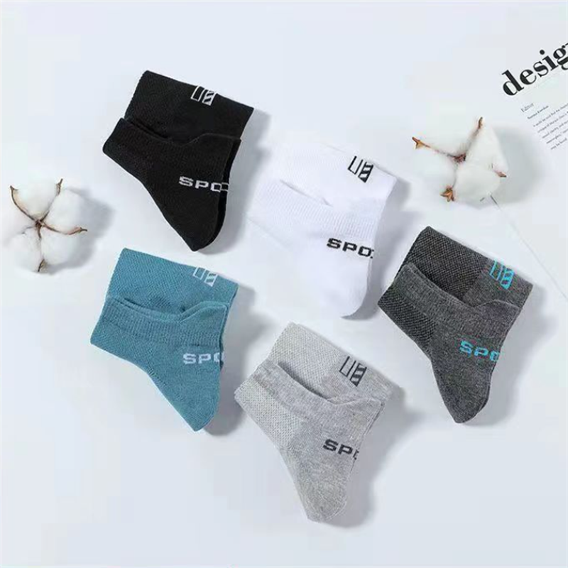 5-Pack Breathable Mesh Sports Socks - Low Cut No-Show with Reinforced ...