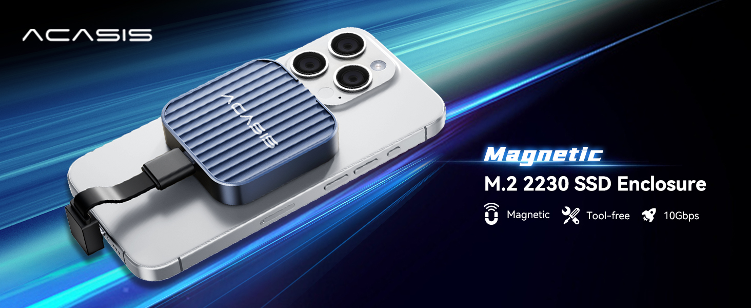 ACASIS Magnetic M.2 2230 NVMe SSD Enclosure with Magsafe for phone,USB ...