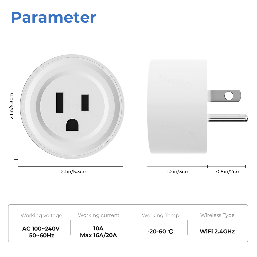 SMATRUL 20A/16A WIFI Smart Plug Tuya WiFi Socket Adaptor US Plug ... SMATRUL 20A/16A WIFI Smart Plug Tuya WiFi Socket Adaptor US Plug ...