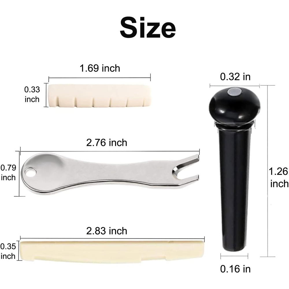 12 Pcs Acoustic Guitar Bridge Pins with Bridge Pin Puller Remover ...