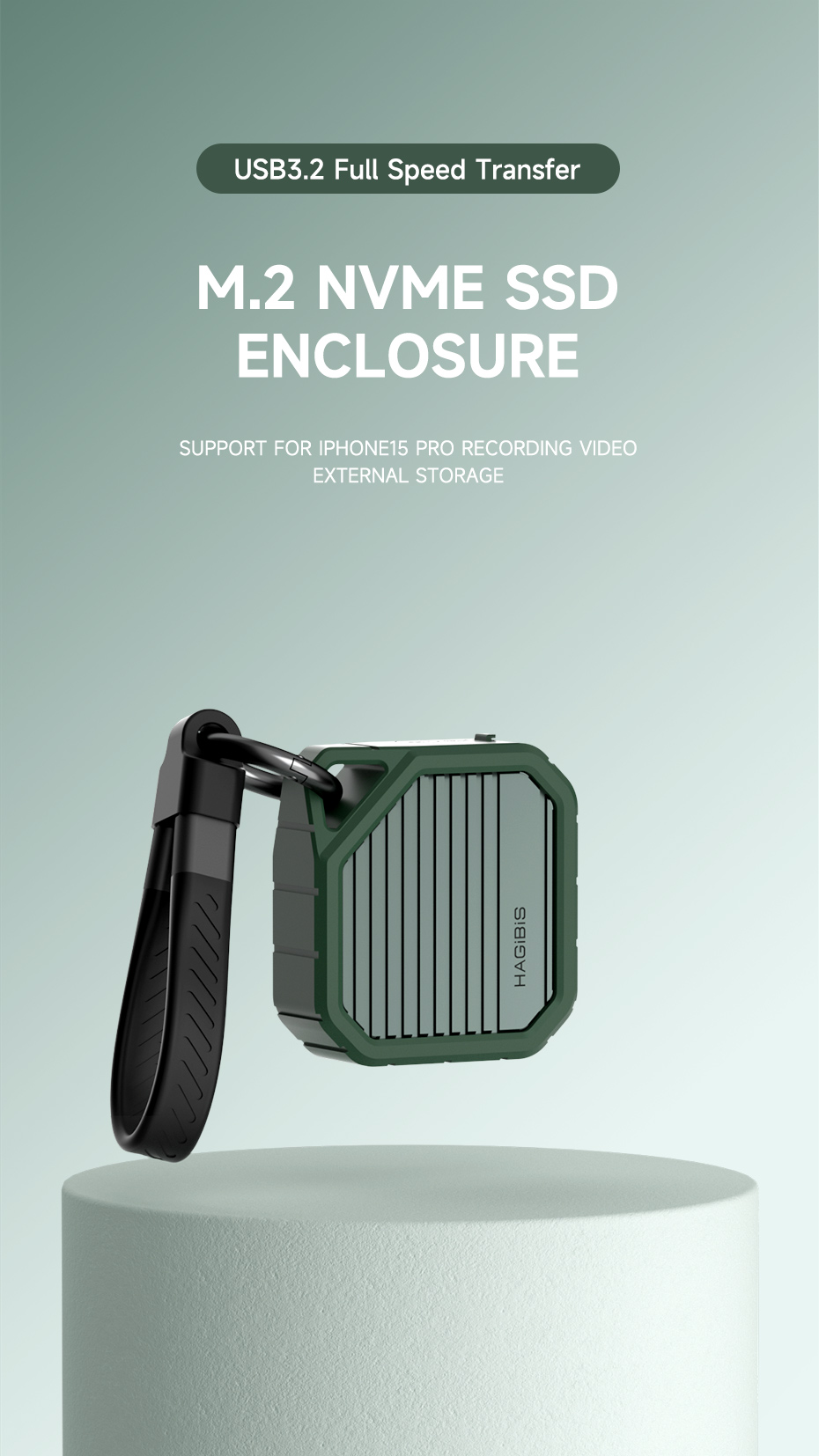 Hagibis 2230 M.2 NVMe SSD Enclosure USB 3.2 Gen 2 10Gbps to NVMe PCI-E ...