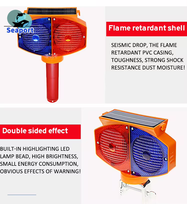 LED Solar Traffic Signals Safety Warning Light, Waterproof Cone Light ...