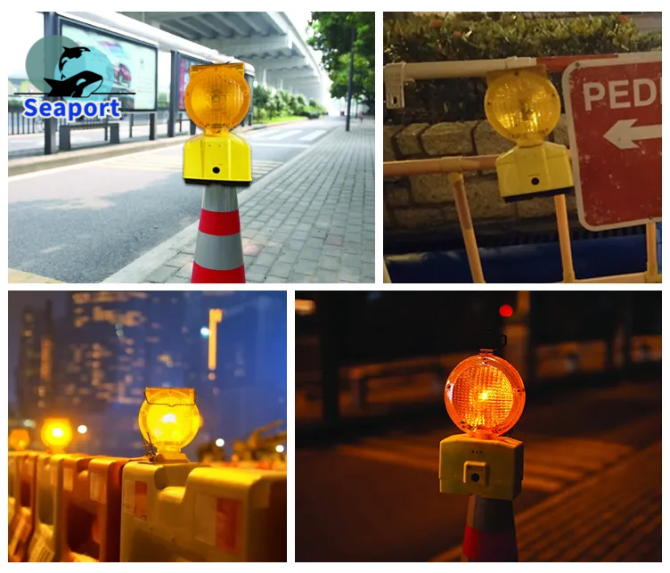 LED Solar Traffic Signals Safety Warning Light, Waterproof Cone Light ...