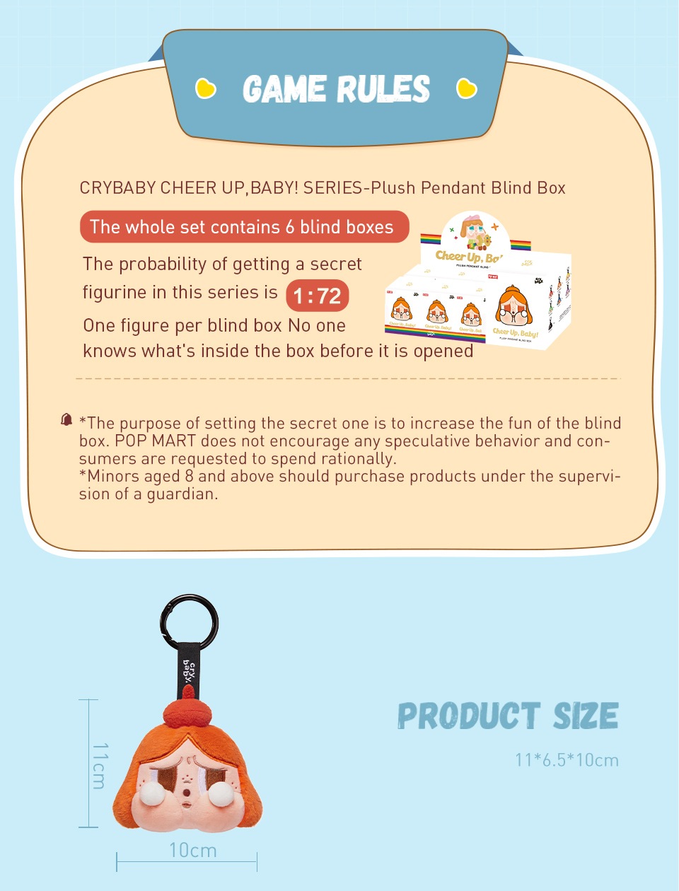 POP MART CRYBABY CHEER UP, BABY! SERIES-Plush Pendant Blind Box(Full set link) | Shopee Philippines