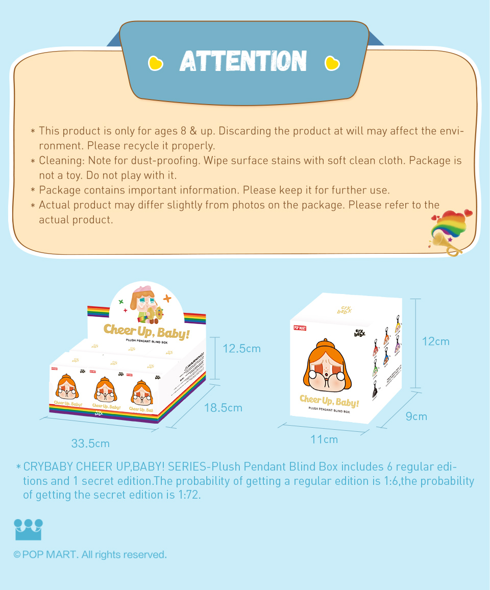 POP MART CRYBABY CHEER UP, BABY! SERIES-Plush Pendant Blind Box ...
