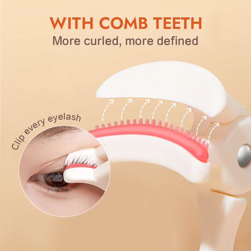 GECOMO Wide-Angle Eyelash Curler With Flower Comb Portable Silicone ...