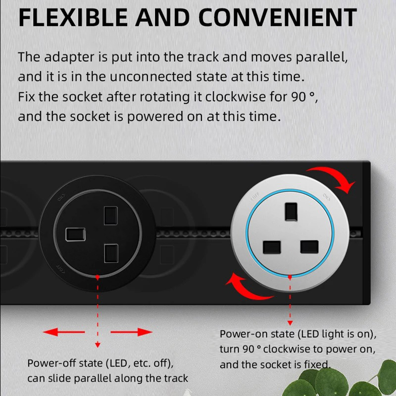 [Singapore Track Socket] 13A 8000W Track Socket Living Room Kitchen ...