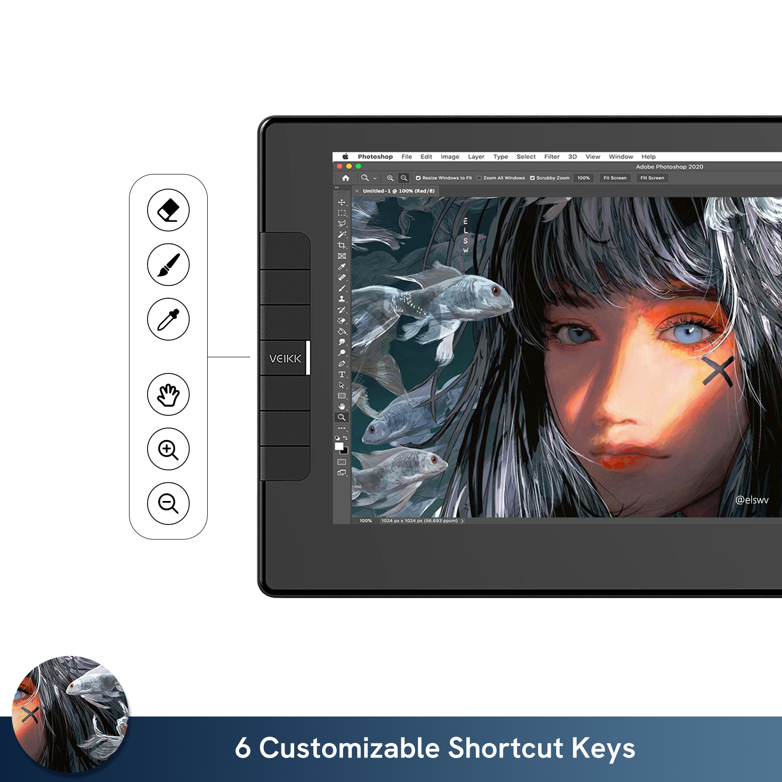 Veikk VK1200v2 Pen Display 11.6 Inch 8192 Levels Drawing Monitor With ...