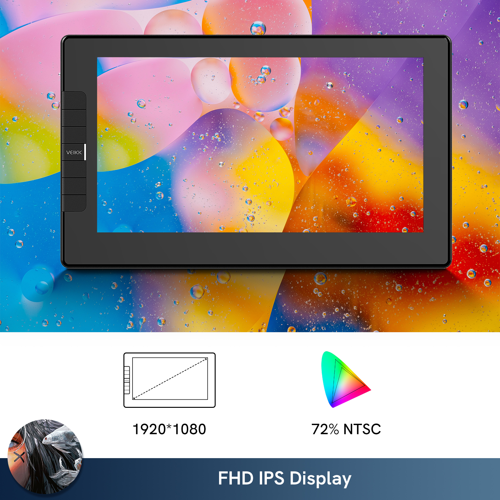 Veikk VK1200v2 Pen Display 11.6 Inch 8192 Levels Drawing Monitor With ...