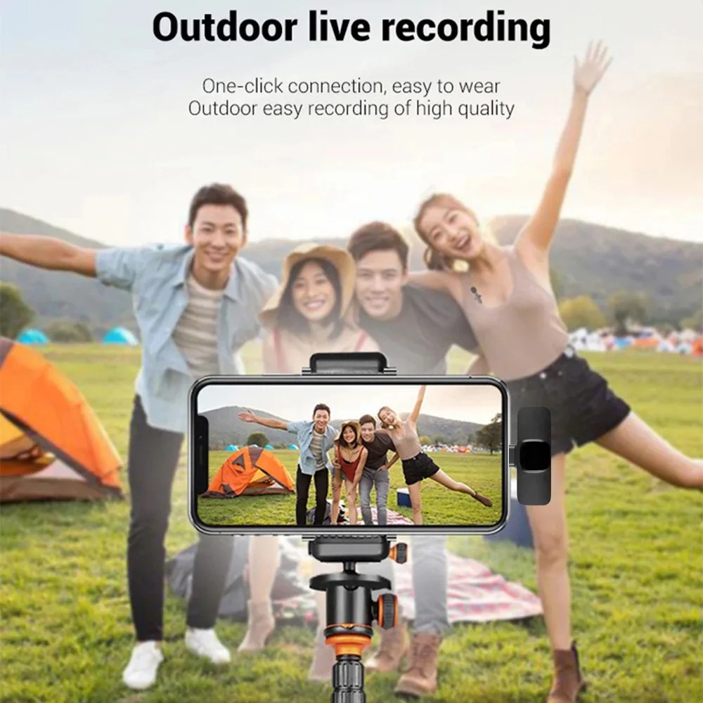 Vlog Wireless Lavalier Microphone TypeC Noise Reducing Dual Mic for ...