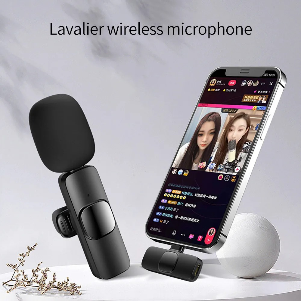 Vlog Wireless Lavalier Microphone TypeC Noise Reducing Dual Mic for ...