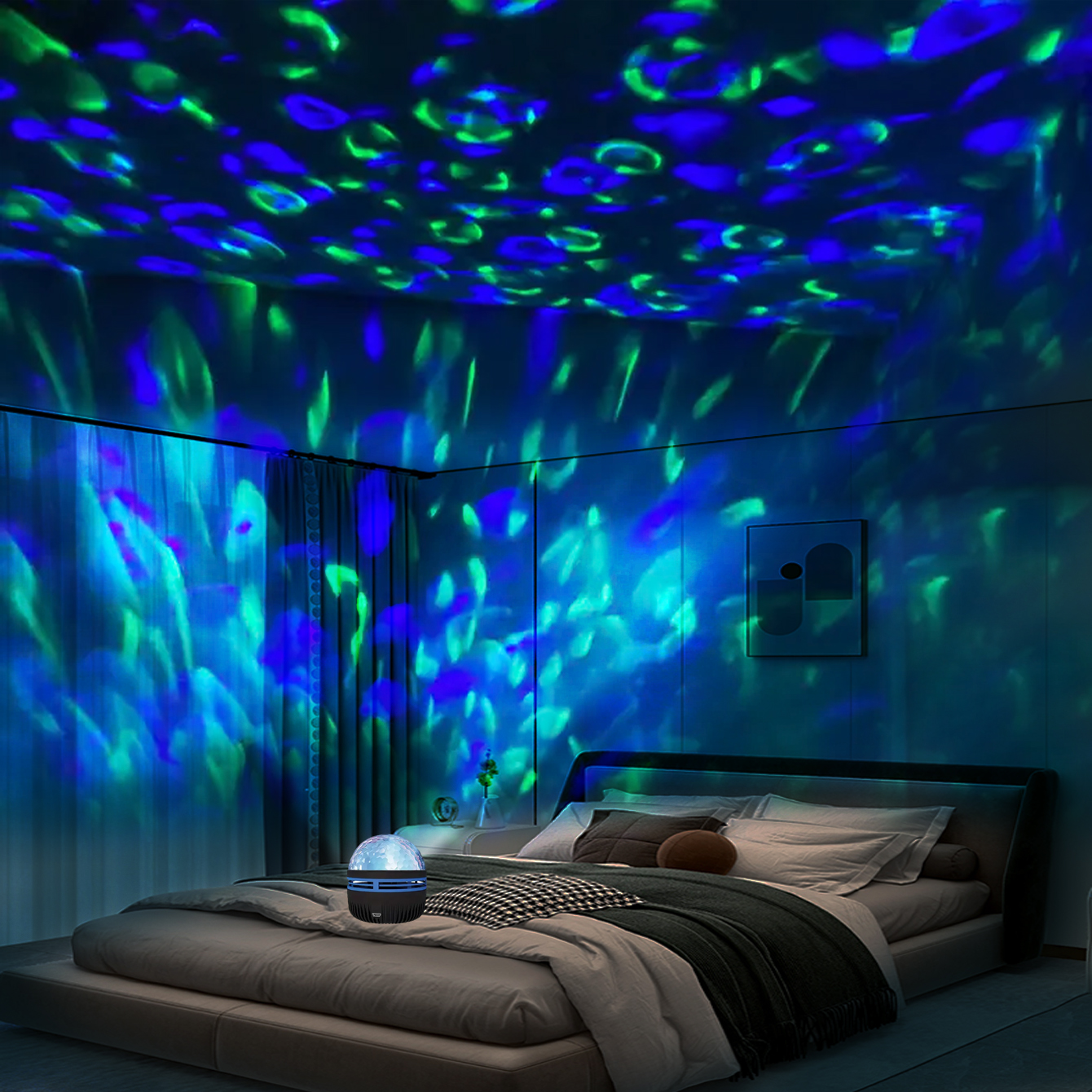 1 Set ABS LED Water Pattern Starry Sky Light, RGB Remote Projection ...