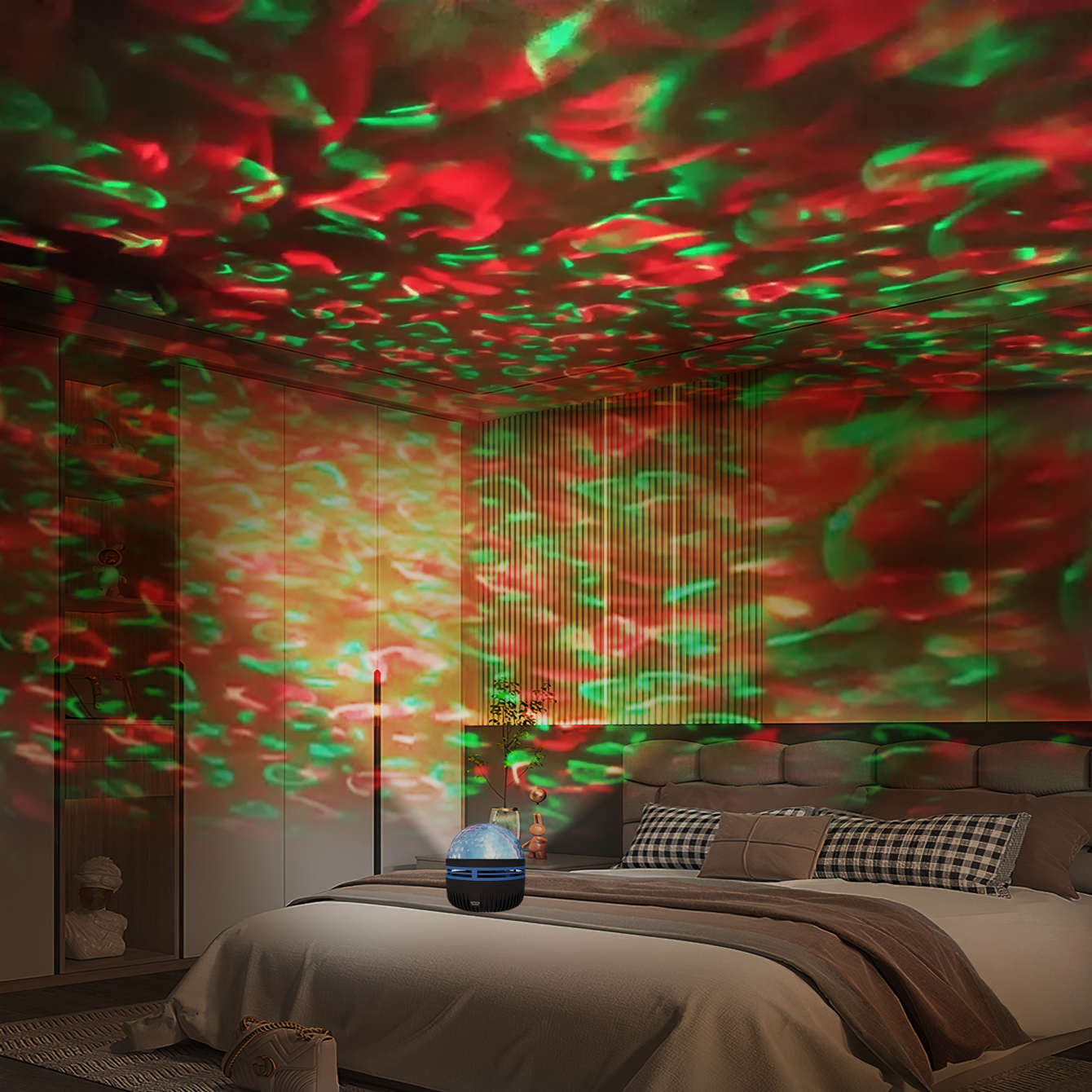 1 Set ABS LED Water Pattern Starry Sky Light, RGB Remote Projection ...