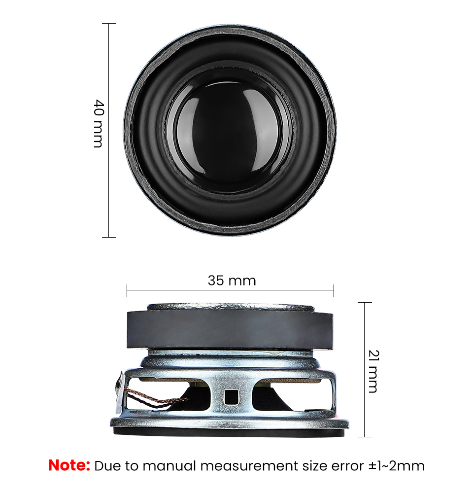 AIYIMA 2Pcs 1.5 Inch Audio Portable Speakers 4Ohm 3W Full Range Speaker DIY Stereo Home Theater ...