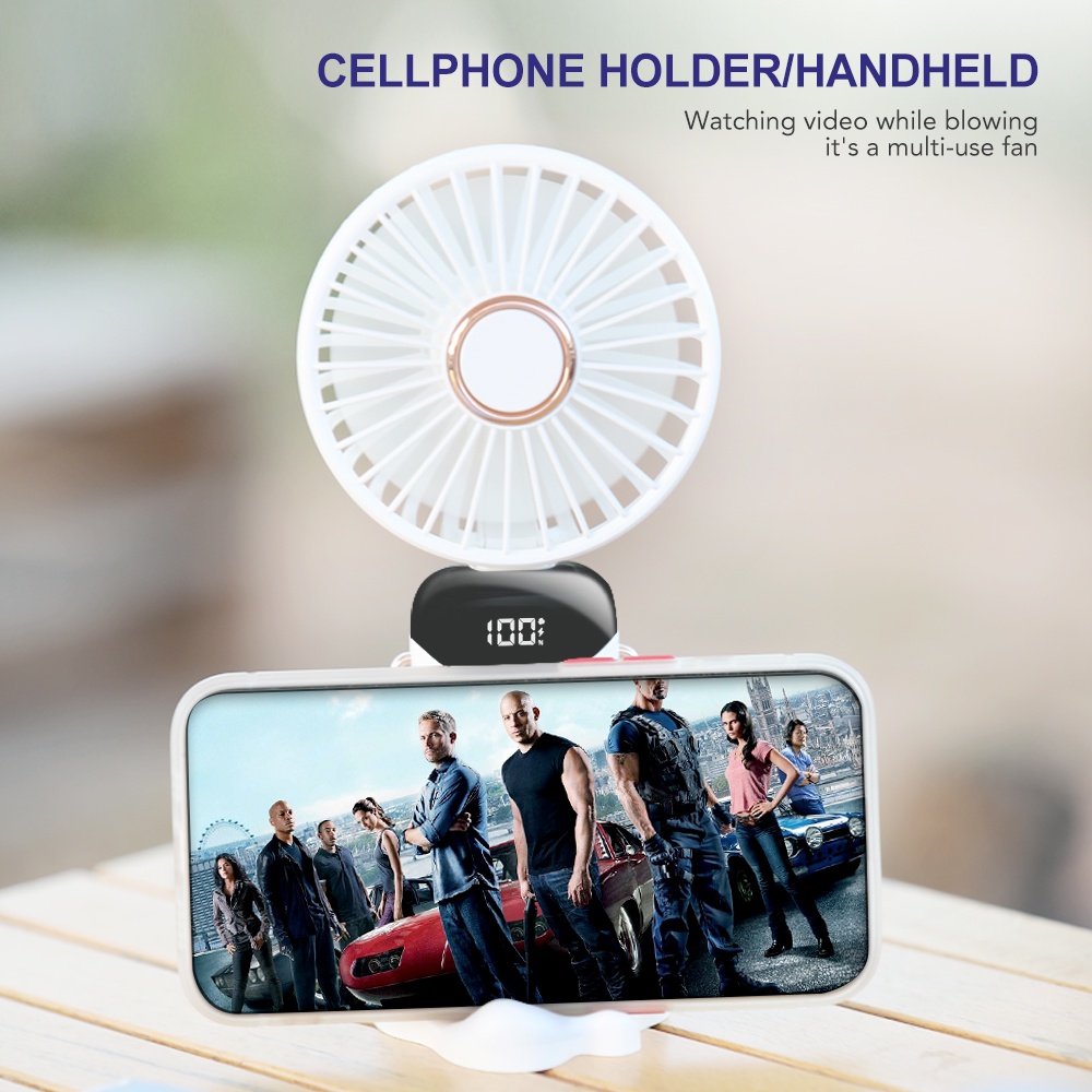 Mini Electric Fan Rechargeable Handheld Fan 5-Speed Adjustable Portable ...