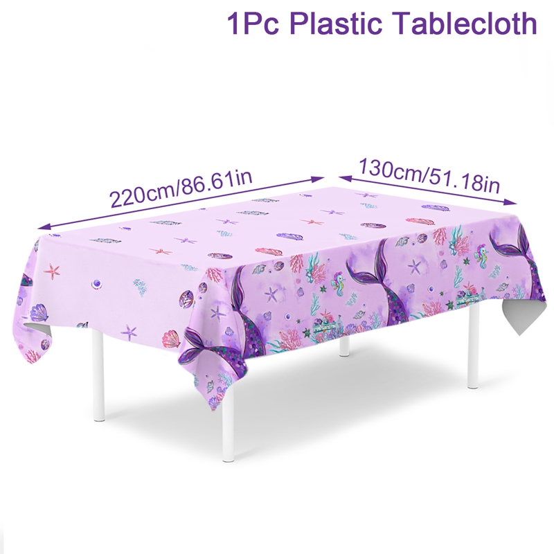 220*130cm Mermaid Tail Tablecloth Little Mermaid Table Cover Mermaid ...
