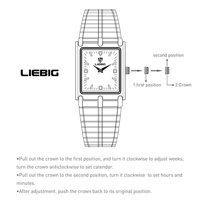 LIEBIG Fashion Quartz Watch for Women Stainless Steel 30m Waterproof ...