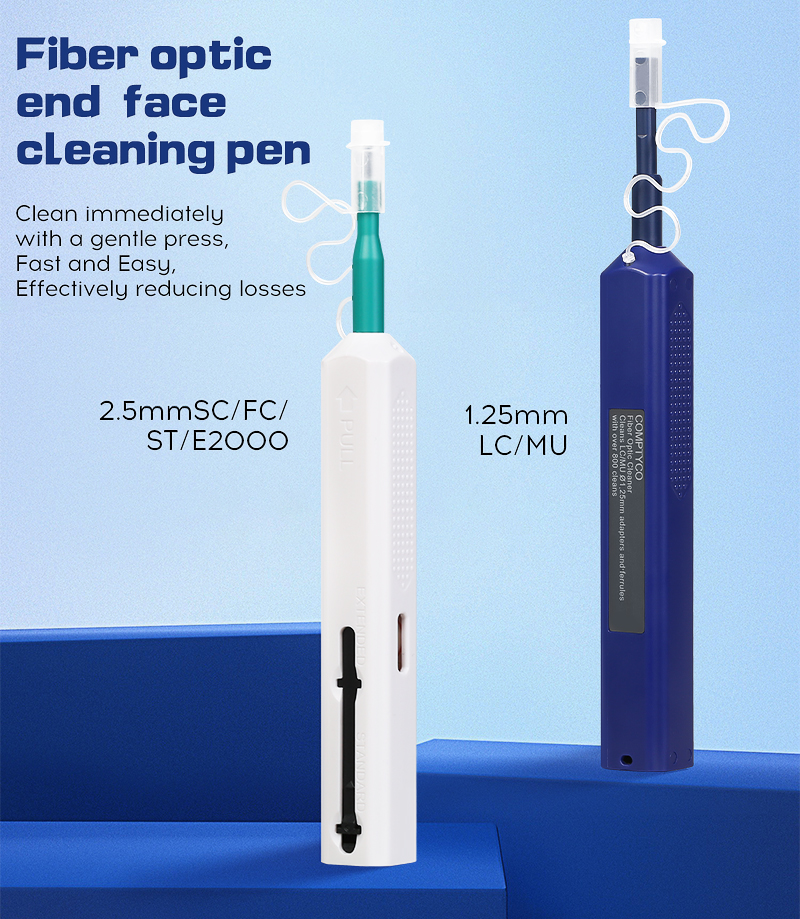 One-Click SC / FC / ST / LC Cleaning Tool 1.25mm and 2.5mm Fiber Optic ...