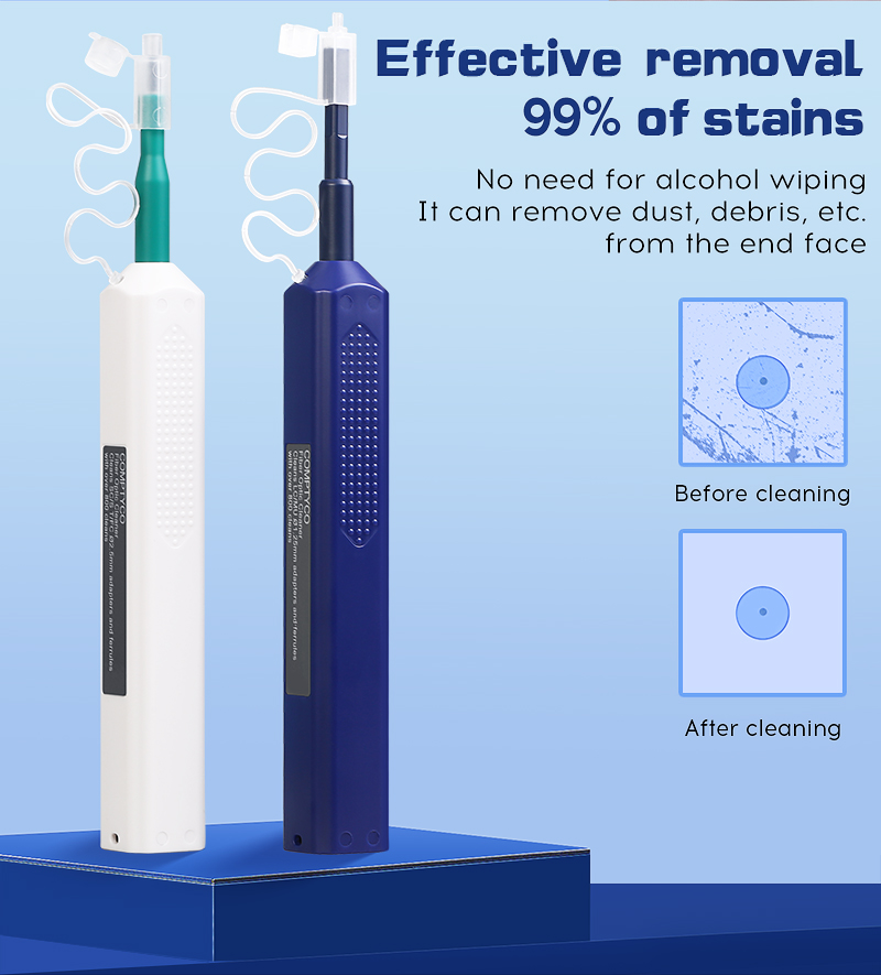 One-Click SC / FC / ST / LC Cleaning Tool 1.25mm and 2.5mm Fiber Optic ...