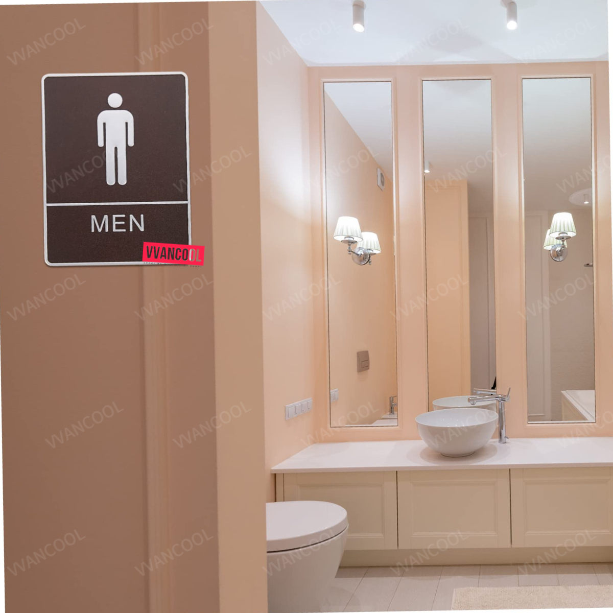 VVANCOOL Toilet Door Plate Wall Decor Toilet Signboard Washroom Sign ...