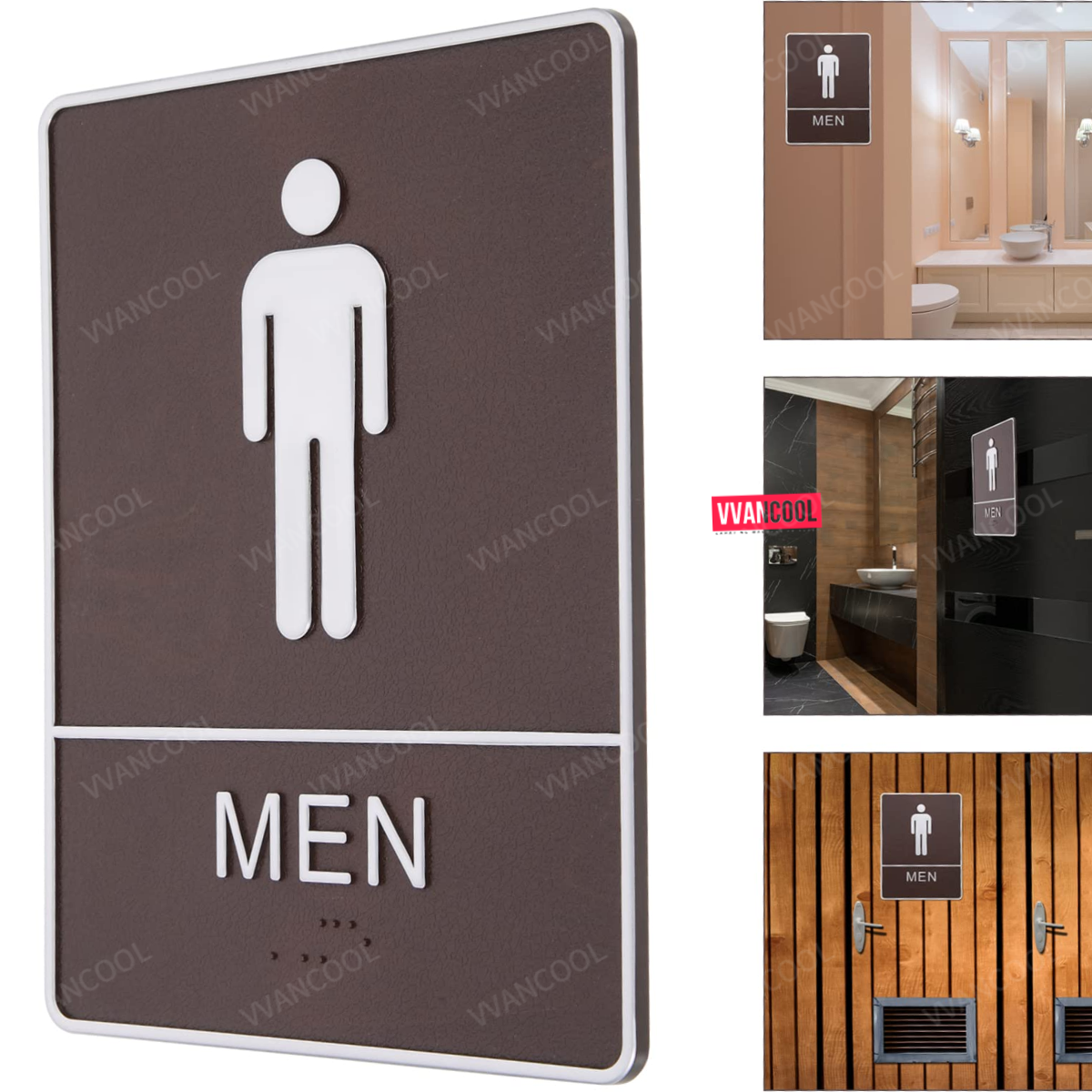 VVANCOOL Toilet Door Plate Wall Decor Toilet Signboard Washroom Sign ...