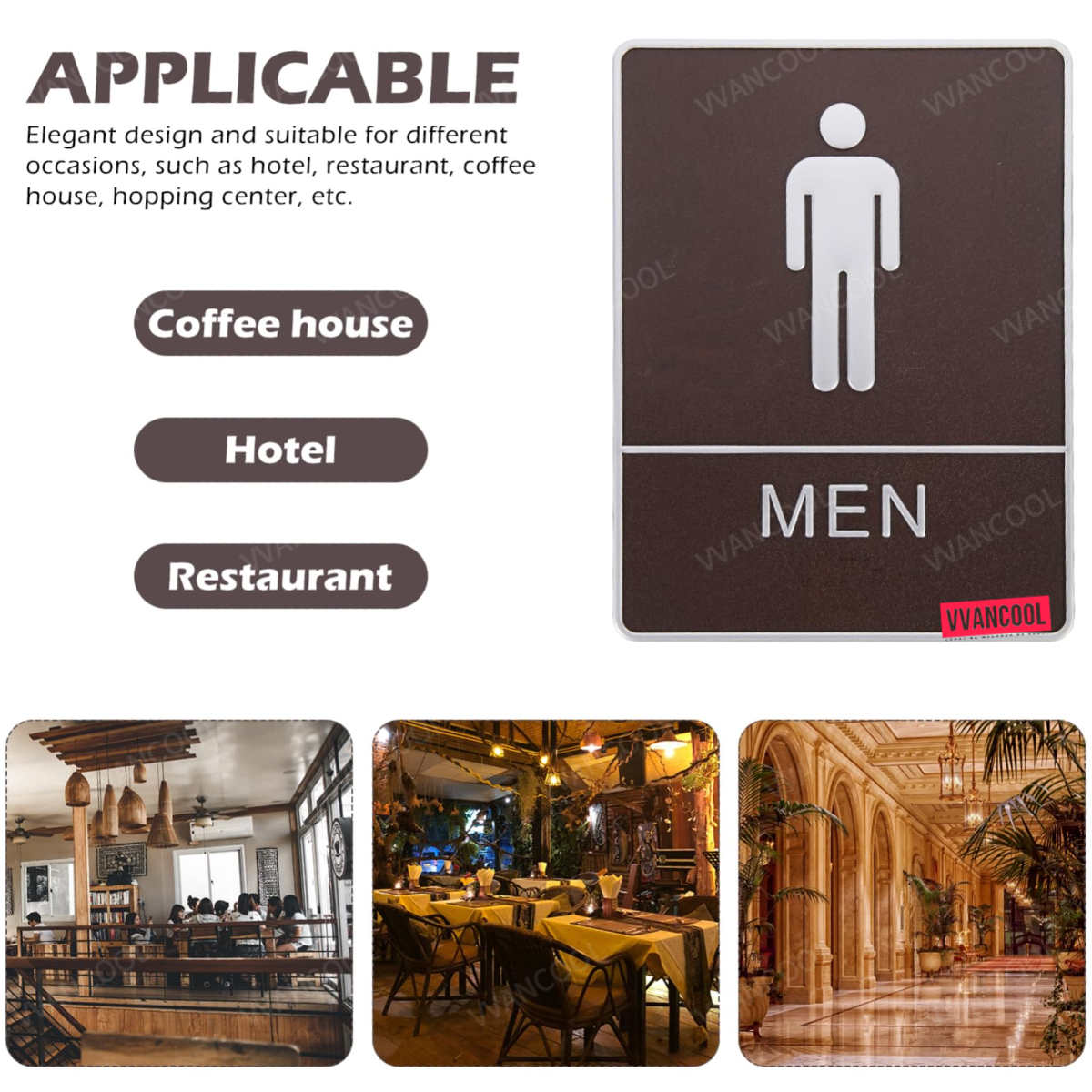 VVANCOOL Toilet Door Plate Wall Decor Toilet Signboard Washroom Sign ...
