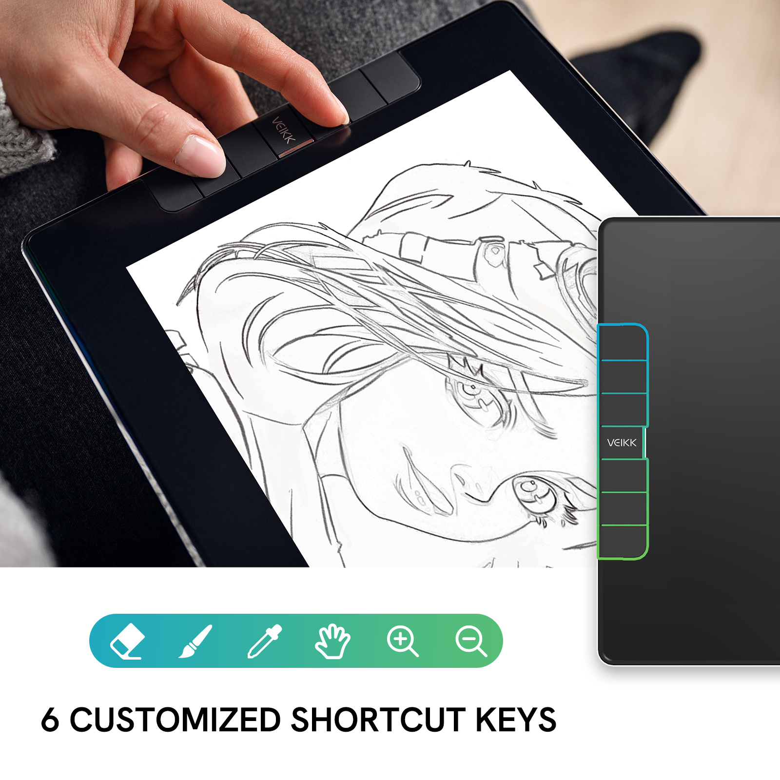 VEIKK VK1200V2 Pen display Graphic Drawing Monitor with Free Pen Holder ...