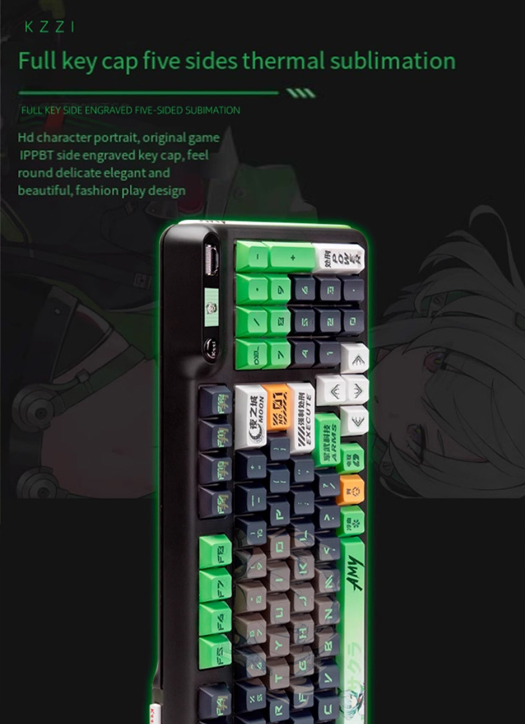 KZZI Z98 mechanical wireless keyboard, Three modes link, customized axis, GASKET structure, RGB ...