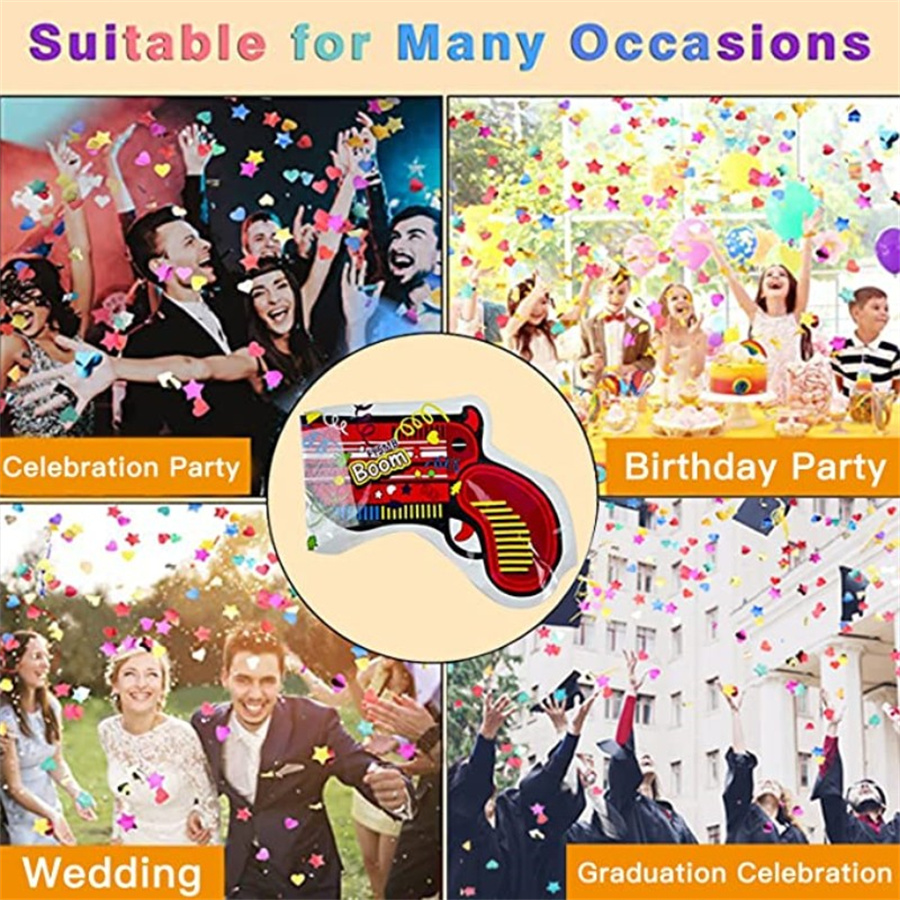 Confetti Cannons Party Handheld Inflatable Gun Fireworks Cannon ...