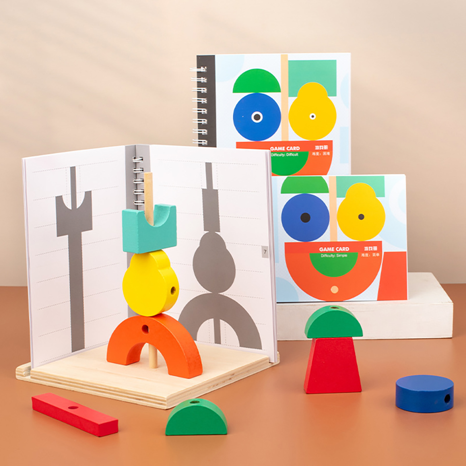 Montessori Wooden Building Blocks with 3D Stereo Projection Space ...