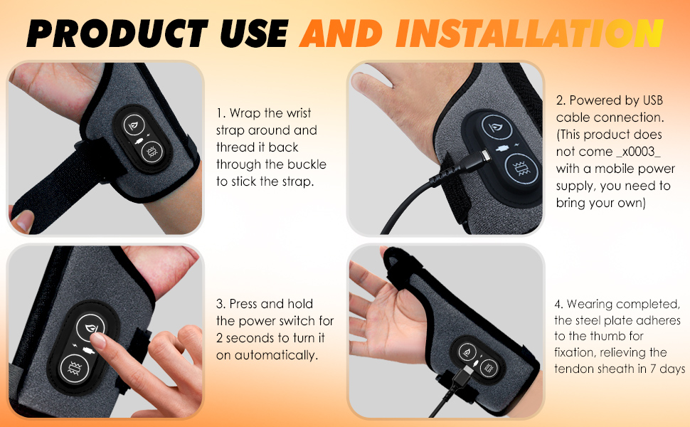 【UPUPLIFE】Wrist Sprain Support Tendonitis Splint hot Compress For ...