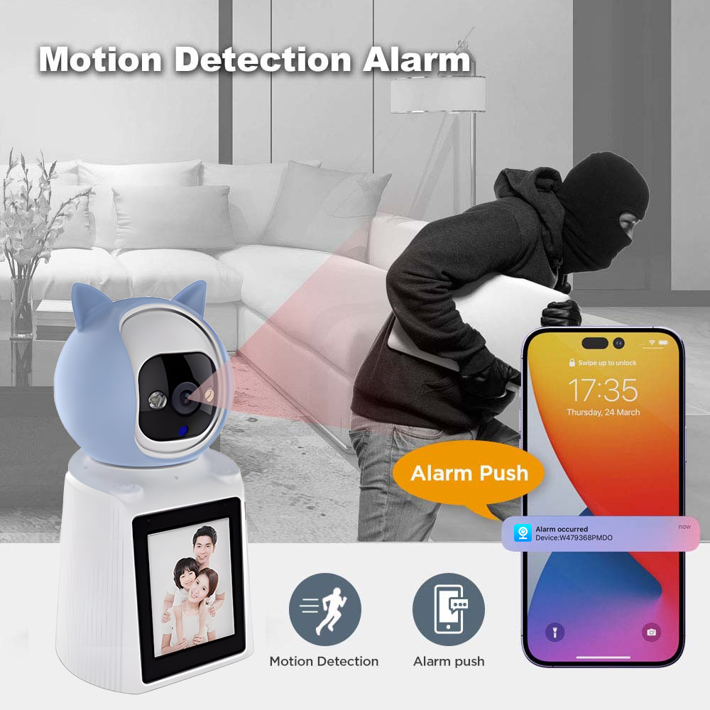 V380 PRO Q28 Video Calling Smart Camera CCTV with LCD Screen Video Call ...