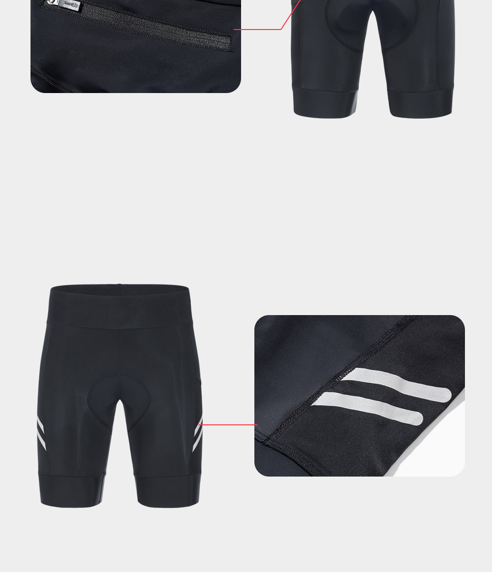 Santic Men's Cycling Shorts Riding 1/2 Short Pants Sport 4D Padded ...