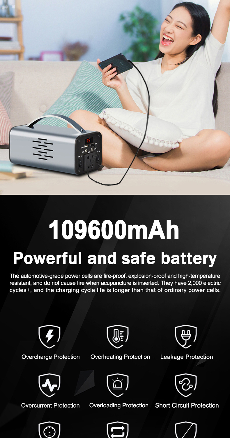 Portable 109600mAh Large Capacity Power Station 350W 220V ...