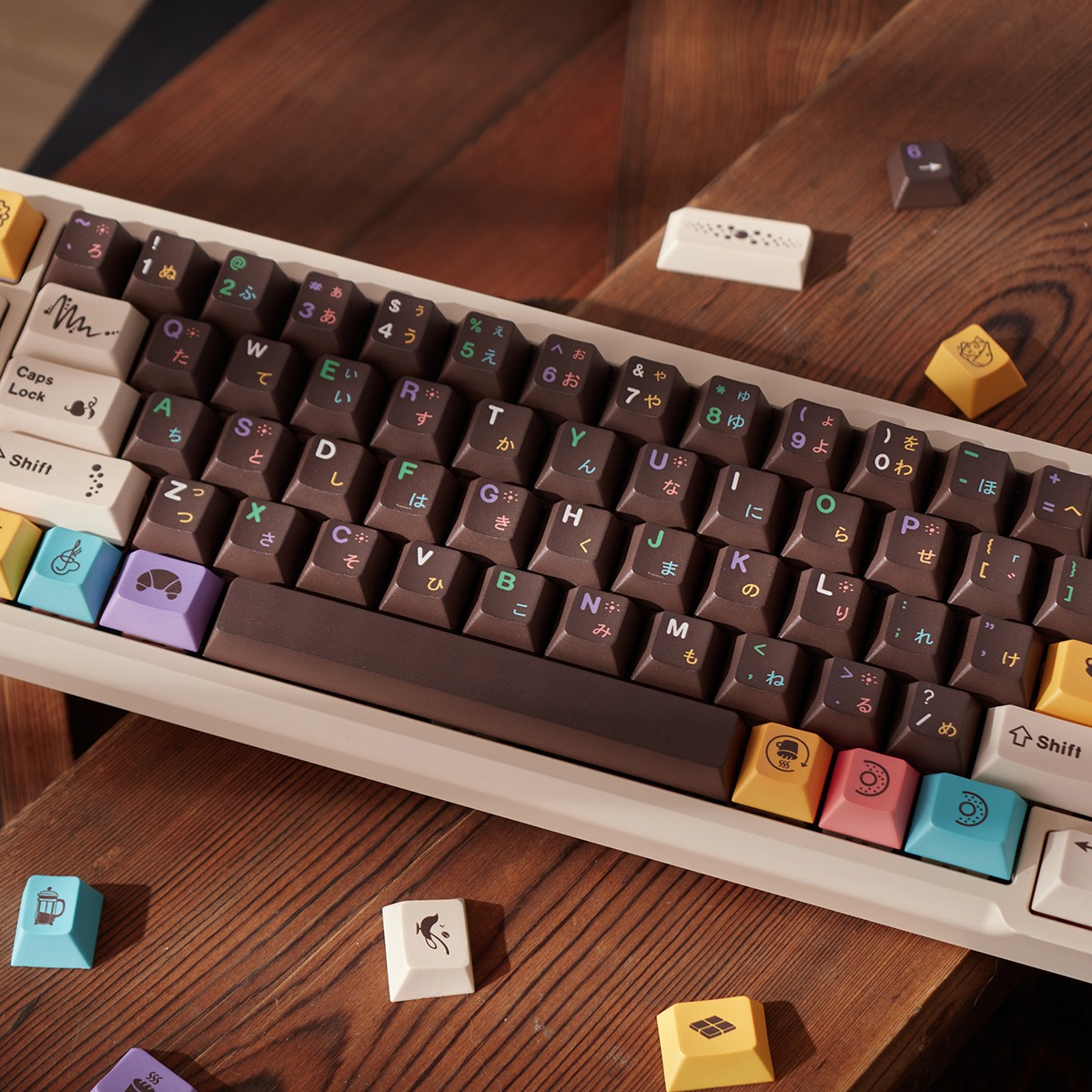 -LW- Afternoon Tea PBT Keycaps CHERRY Profile Mechanical Keyboard ...