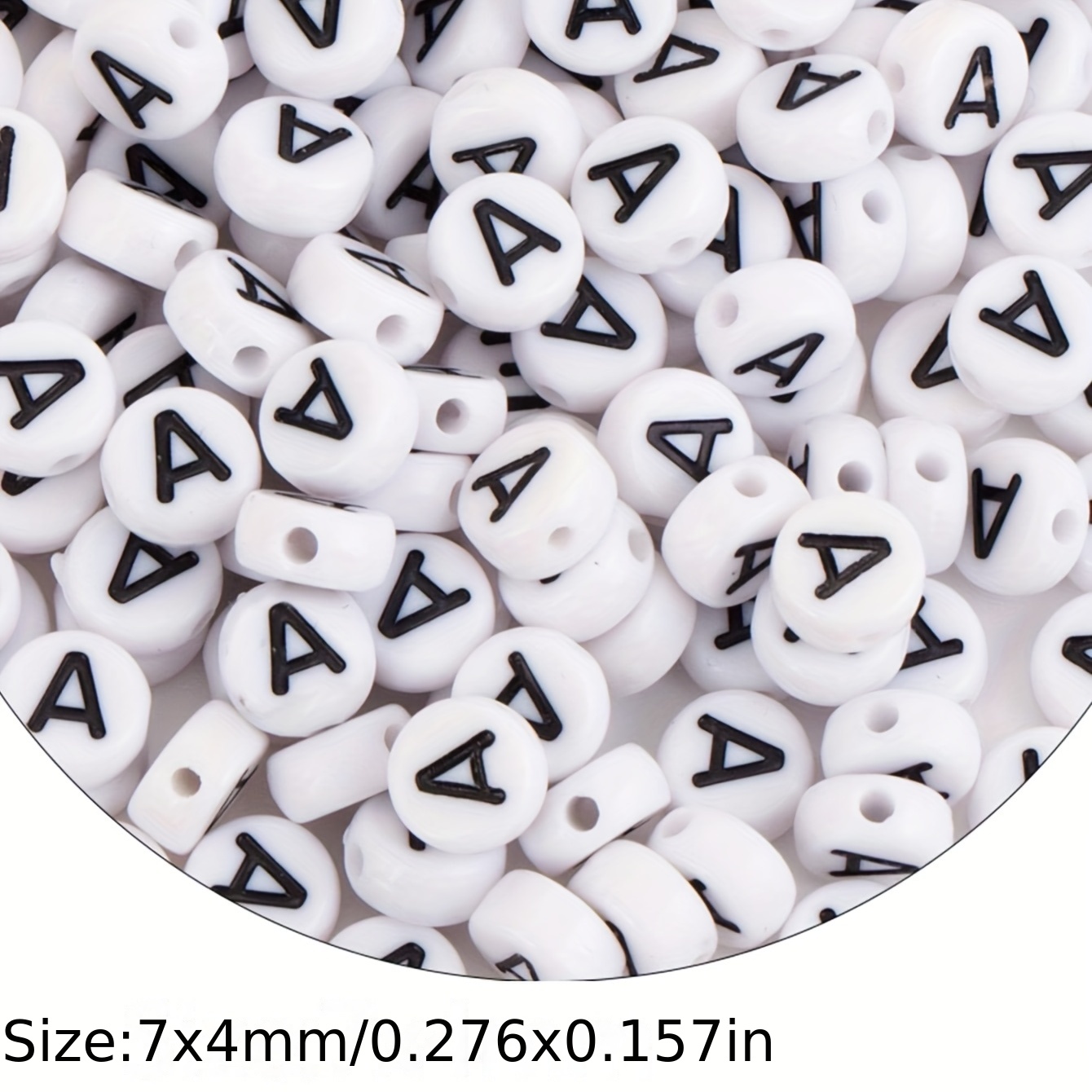 Acrylic Single Letter Beads 100pcs Round Loose Spaced Alphabet Beads ...