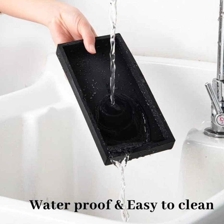 2 Sizes Silicone Soap Dispenser Tray Bathroom Vanity Storage Tray for ...